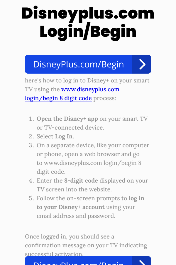 Disneyplus.com Login/Begin